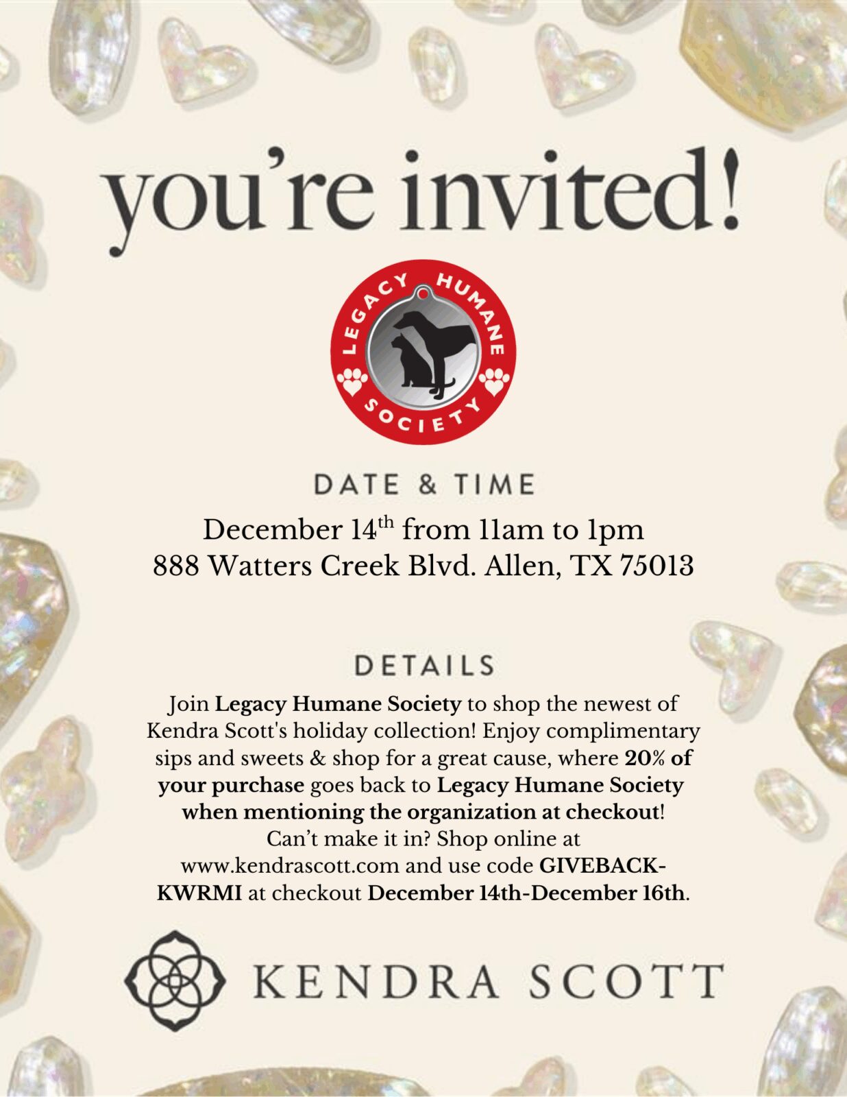 Kendra Scott Gives Back - Legacy Humane Society